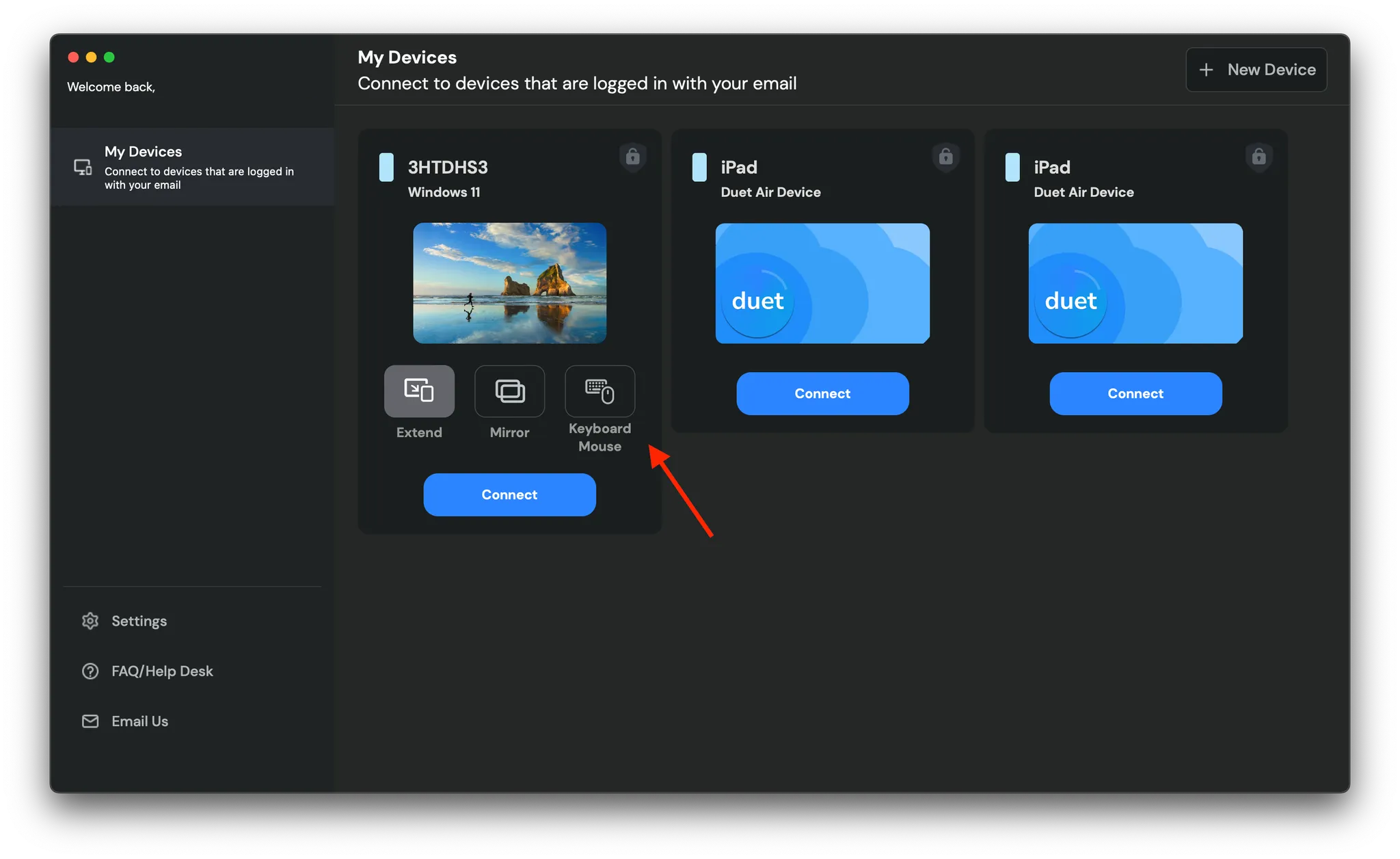 How to setup the Keyboard & Mouse Sharing connection
